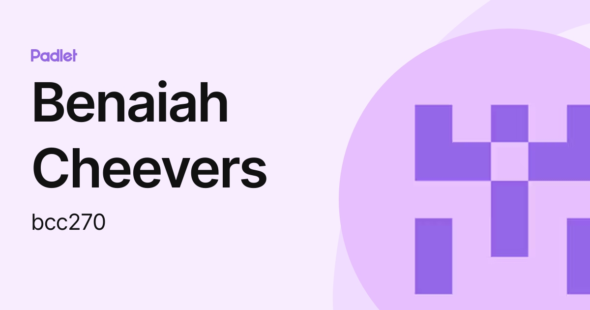 Benaiah Cheevers (bcc270) profile | Padlet