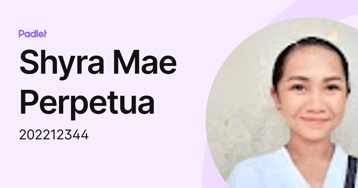 Shyra Mae Perpetua (202212344) profile | Padlet