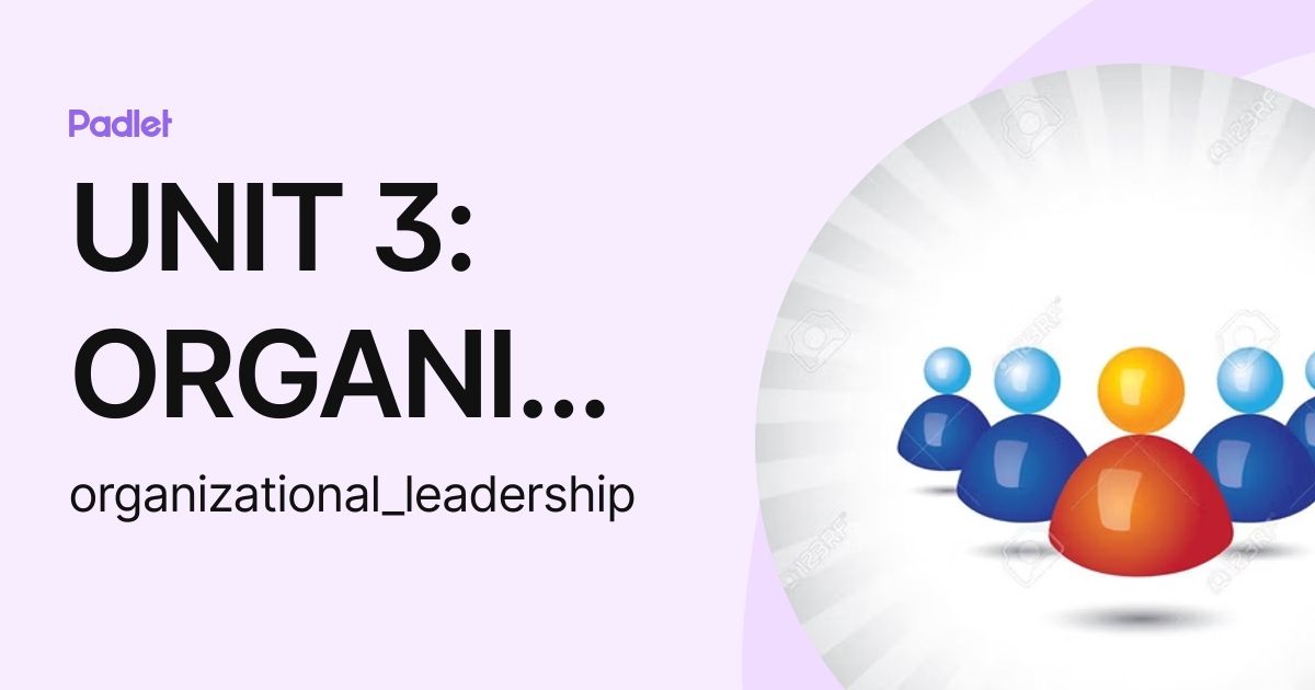 UNIT 3: ORGANIZATIONAL LEADERSHIP (organizational_leadership) profile ...
