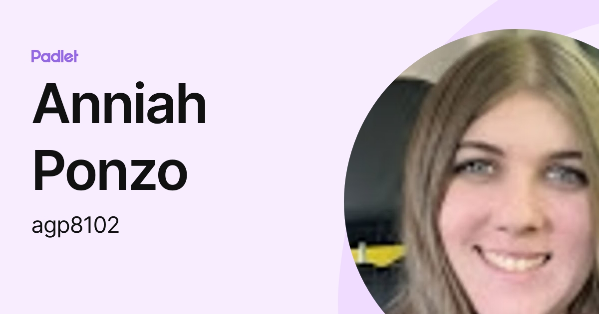 Anniah Ponzo (agp8102) profile | Padlet