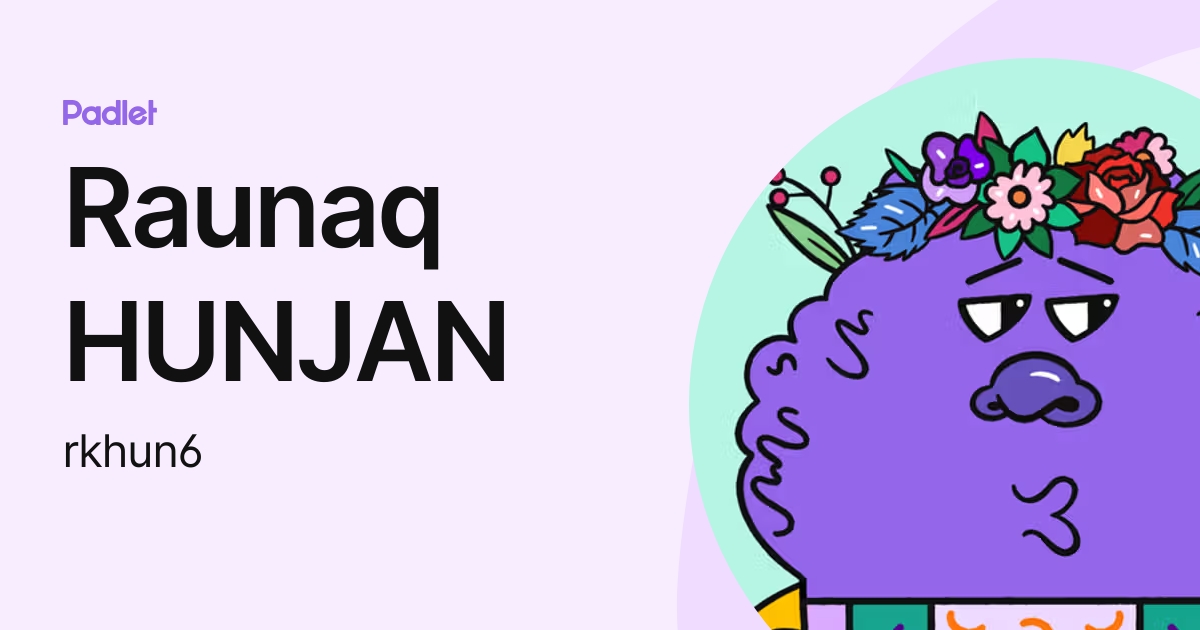 Raunaq HUNJAN (rkhun6) profile | Padlet