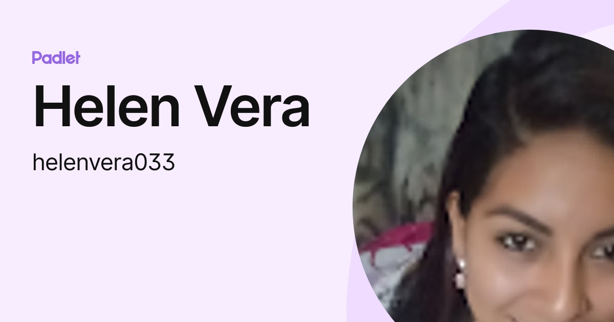 Helen Vera (helenvera033) profile | Padlet