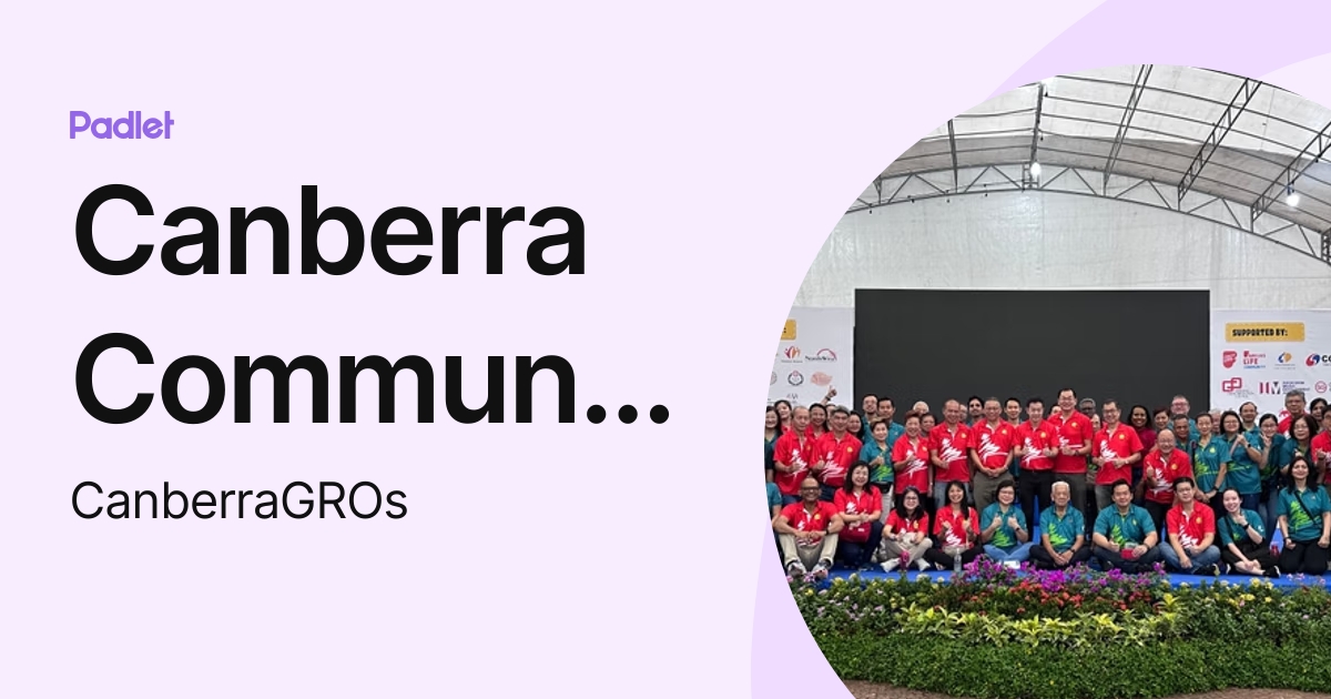 Canberra Community Club (CanberraGROs) profile | Padlet