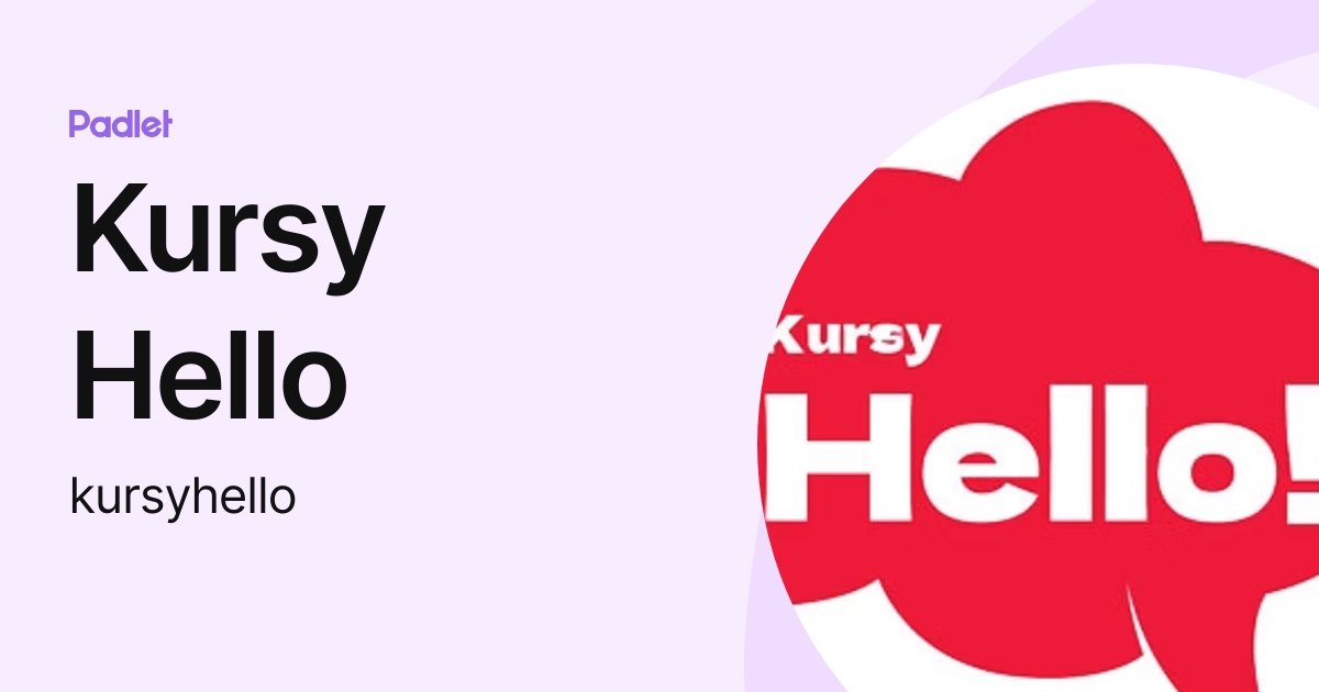 Kursy Hello (kursyhello) profile | Padlet