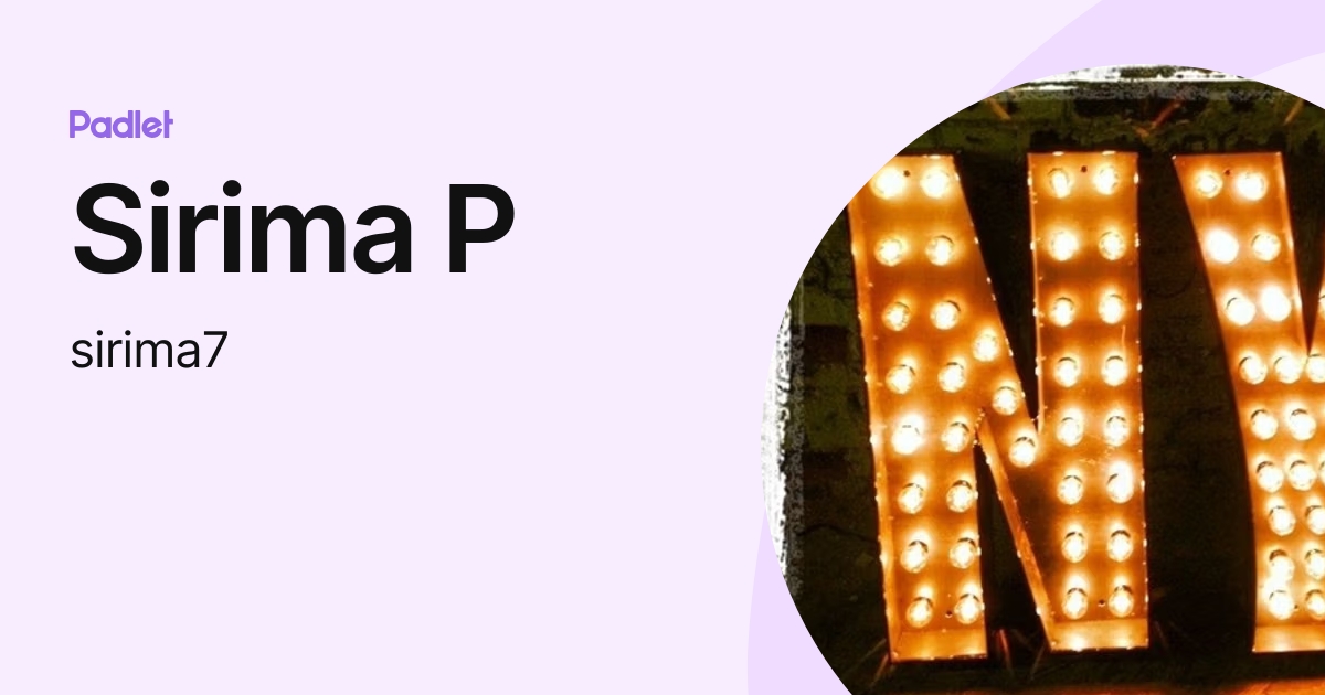 Sirima P (sirima7) profile | Padlet