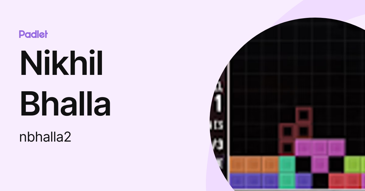 Nikhil Bhalla (nbhalla2) profile | Padlet