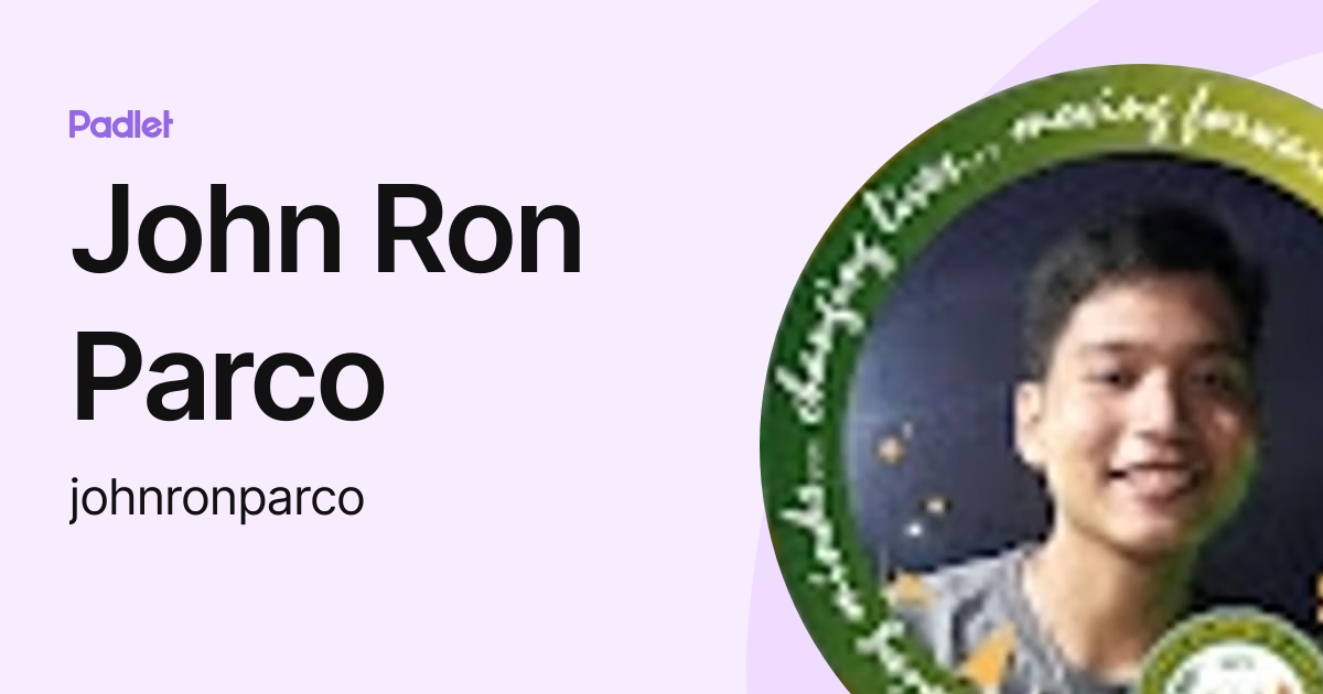John Ron Parco (johnronparco) profile | Padlet