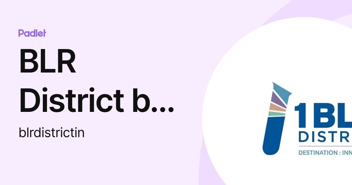 BLR District by Rx Propellant Pvt. (blrdistrictin) profile | Padlet