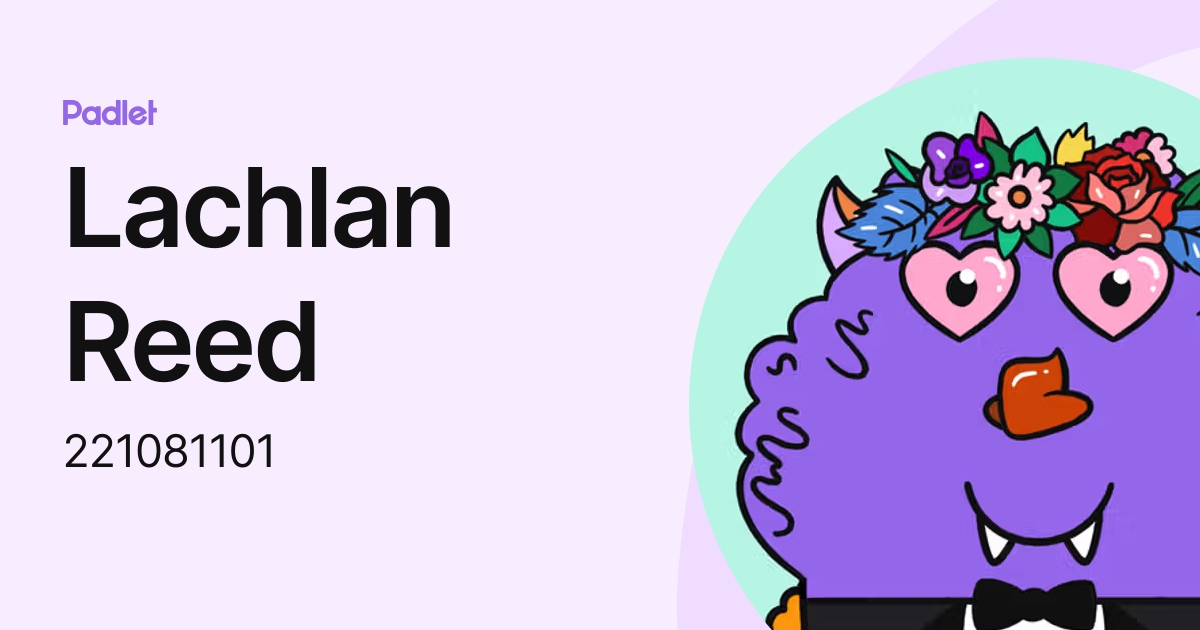 Lachlan Reed (221081101) profile | Padlet