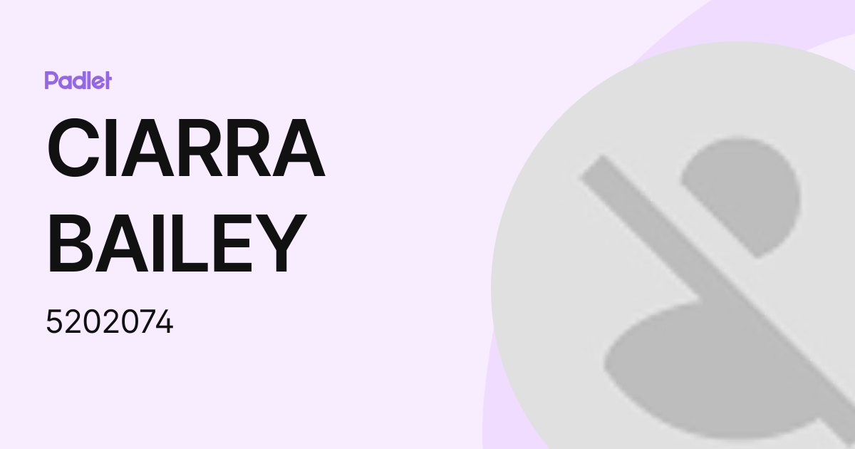 CIARRA BAILEY (5202074) profile | Padlet