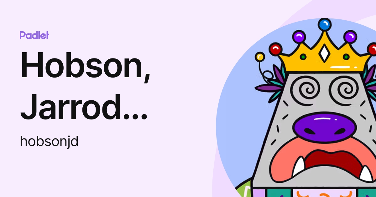 Hobson, Jarrod Daniel - hobsonjd (hobsonjd) profile | Padlet