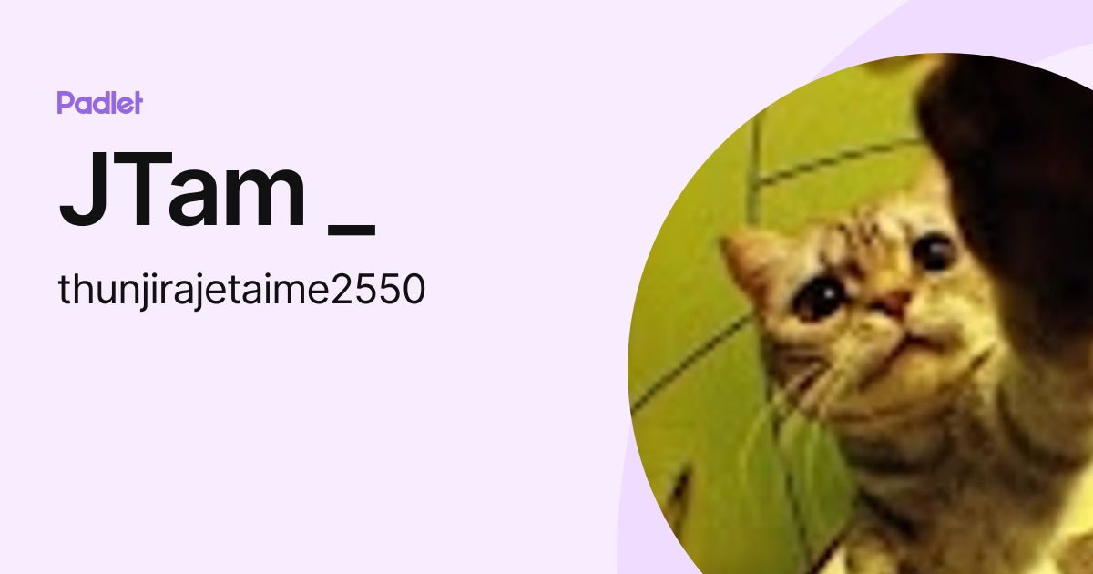 JTam _ (thunjirajetaime2550) profile | Padlet