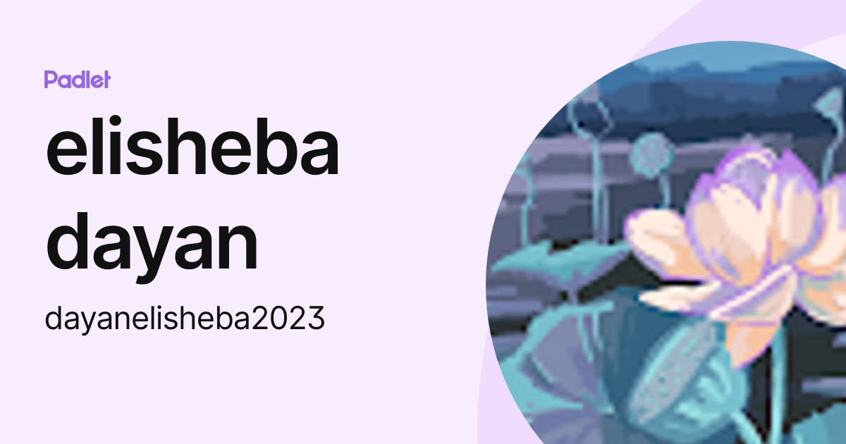 elisheba dayan (dayanelisheba2023) profile | Padlet