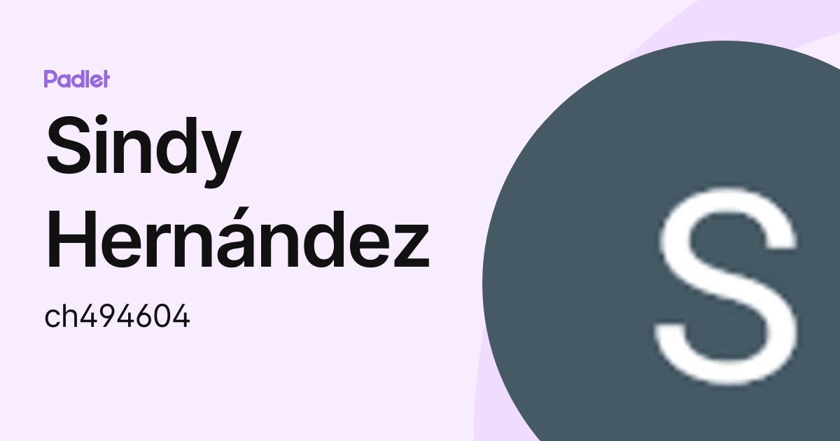 Sindy Hernández (ch494604) profile | Padlet