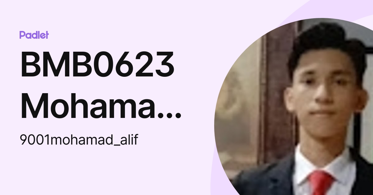 BMB0623 Mohamad_Alif Haikal Bin Abdul Ghani (9001mohamad_alif) profile ...