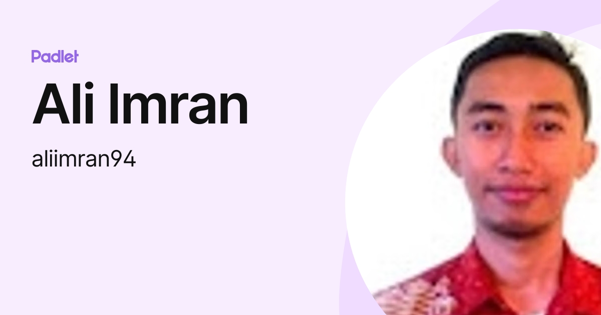 Ali Imran (aliimran94) profile | Padlet