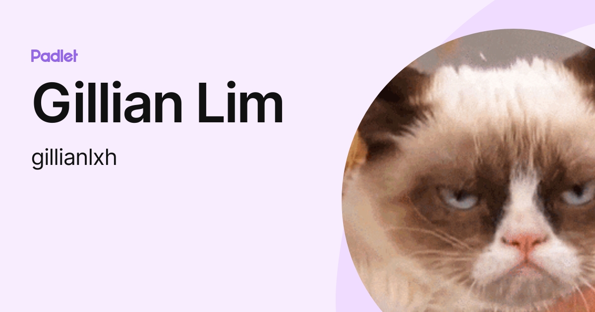 Gillian Lim (gillianlxh) profile | Padlet