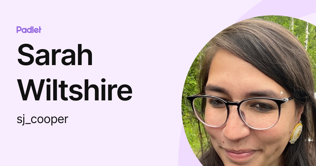Sarah Wiltshire (sj_cooper) profile | Padlet