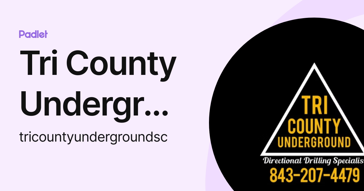 Tri County Underground of SC (tricountyundergroundsc) profile | Padlet