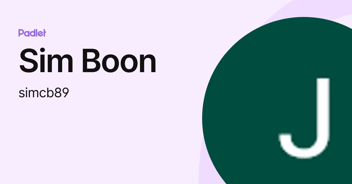 Sim Boon (simcb89) profile | Padlet