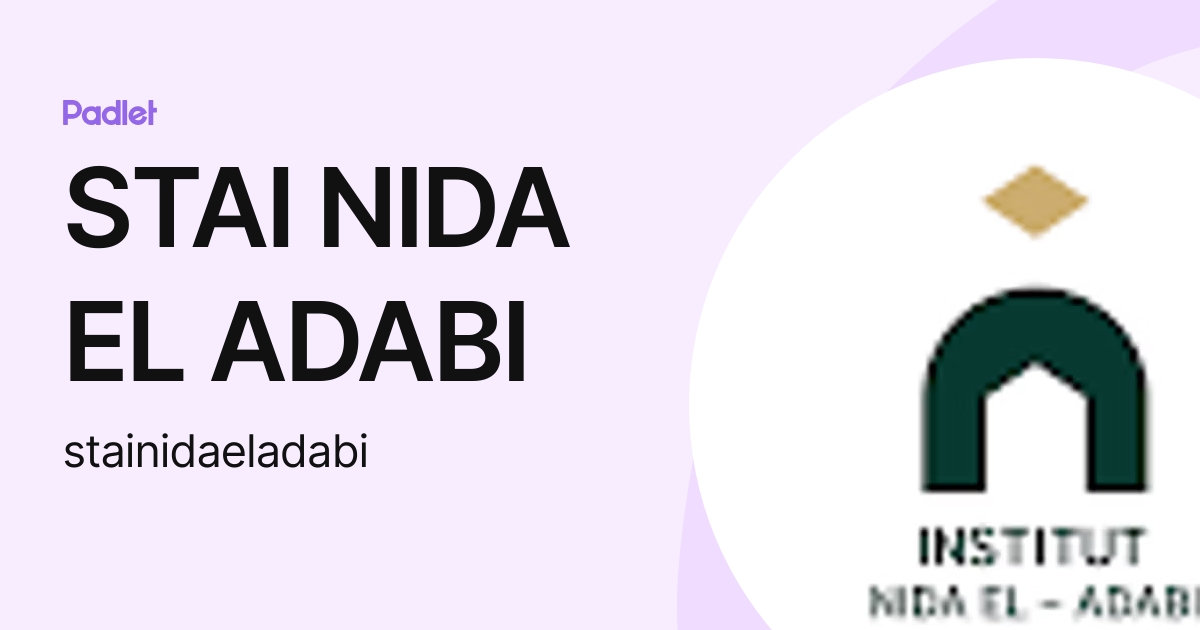 STAI NIDA EL ADABI (stainidaeladabi) profile | Padlet
