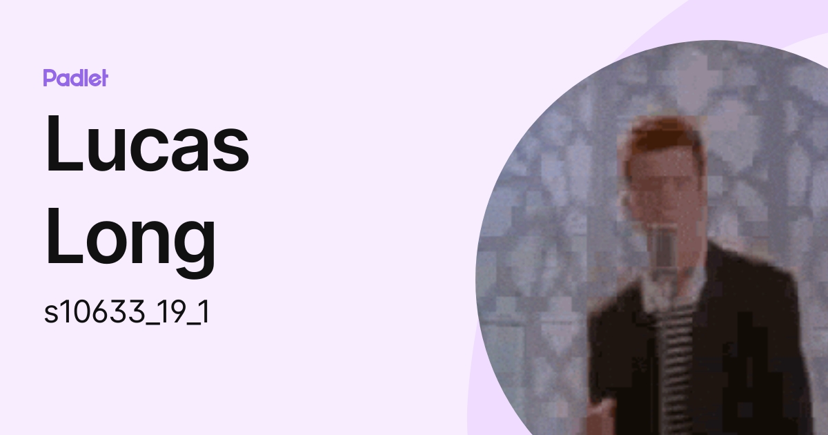 Lucas Long (s1063317) profile | Padlet