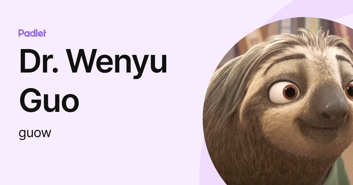 Dr. Wenyu Guo (guow) profile | Padlet