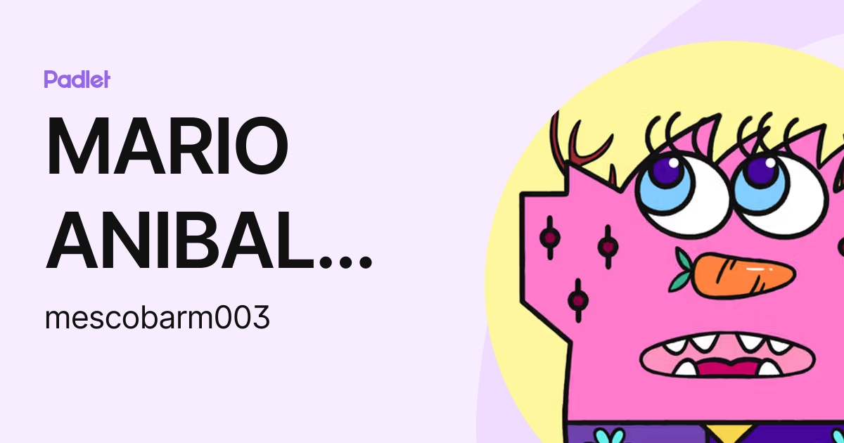 MARIO ANIBAL ESCOBAR MERCADO (mescobarm003) profile | Padlet