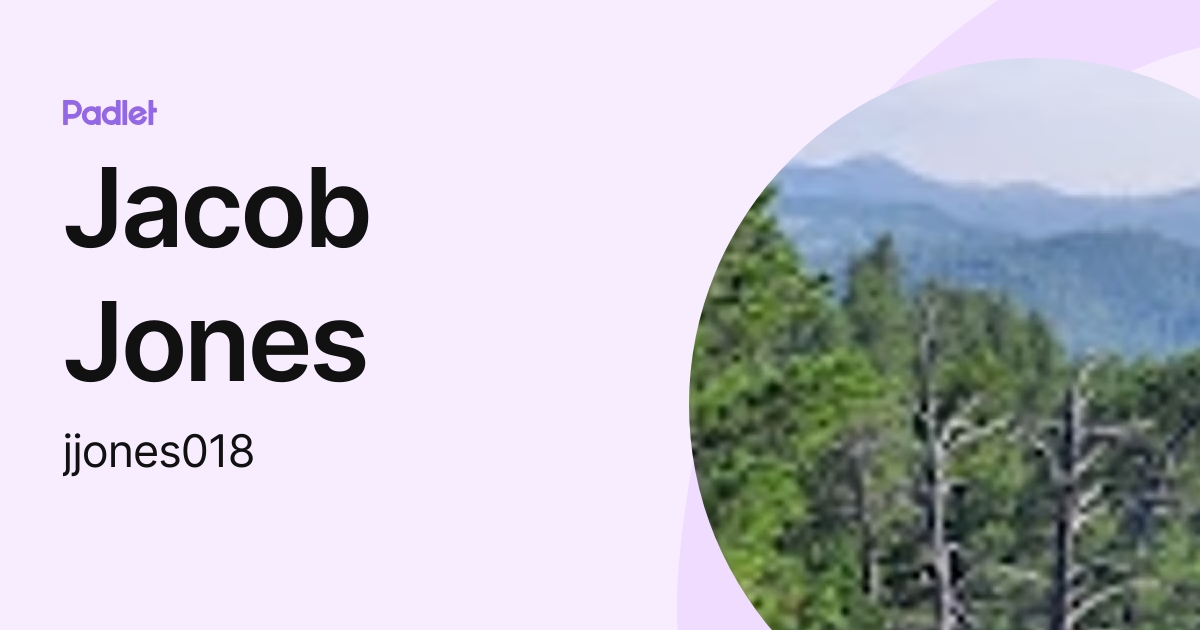 Jacob Jones (jjones018) profile | Padlet