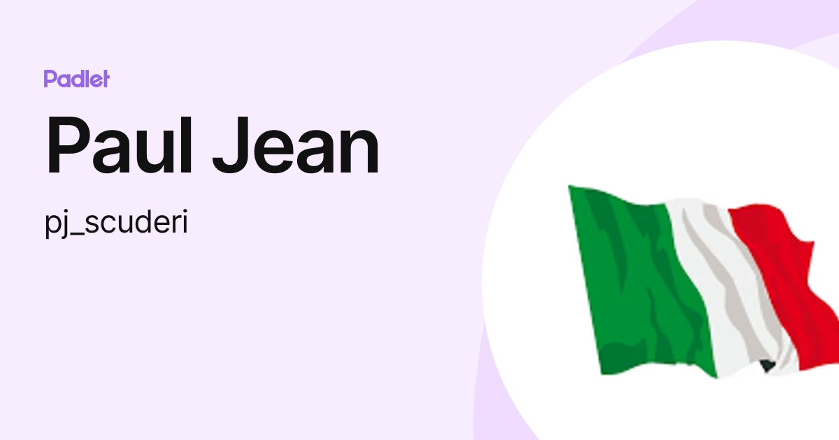 Profil de Paul Jean (pj_scuderi) | Padlet