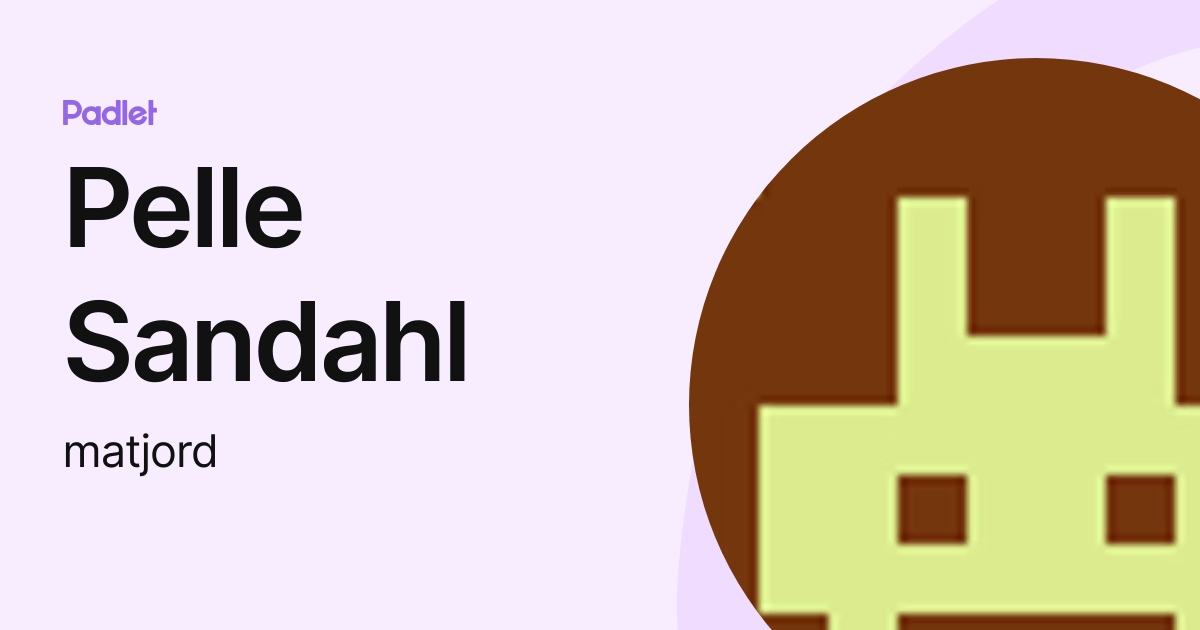 Pelle Sandahl (matjord) profile | Padlet