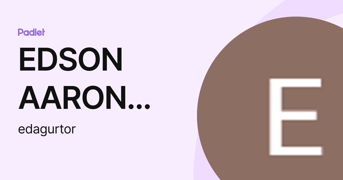 EDSON AARON AGURTO RETO (edagurtor) profile | Padlet