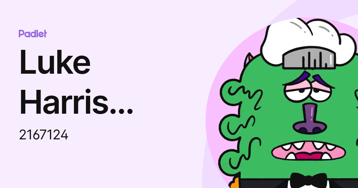 Luke Harris (Student) (2167124) profile | Padlet