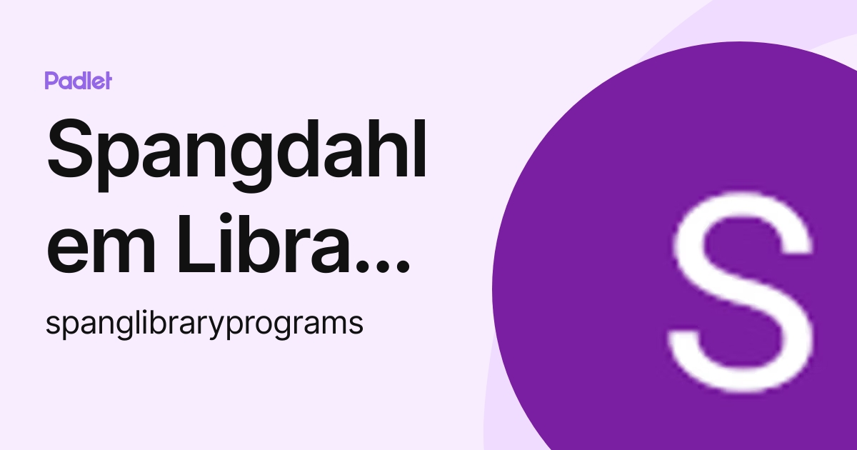 Spangdahlem Library Programs (spanglibraryprograms) profile | Padlet