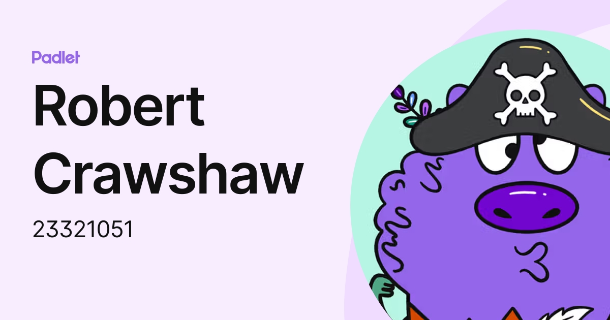 Robert Crawshaw (23321051) profile | Padlet