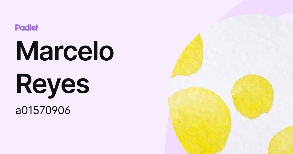 Marcelo Reyes (a01570906) profile | Padlet