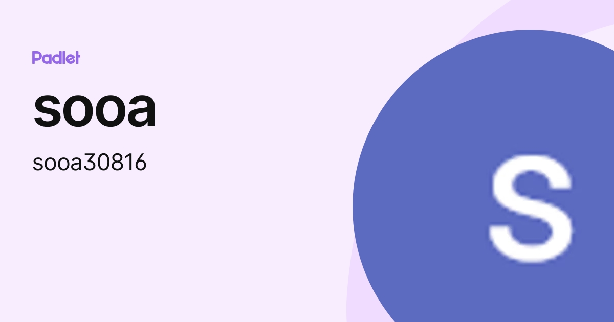 sooa (sooa30816) profile | Padlet