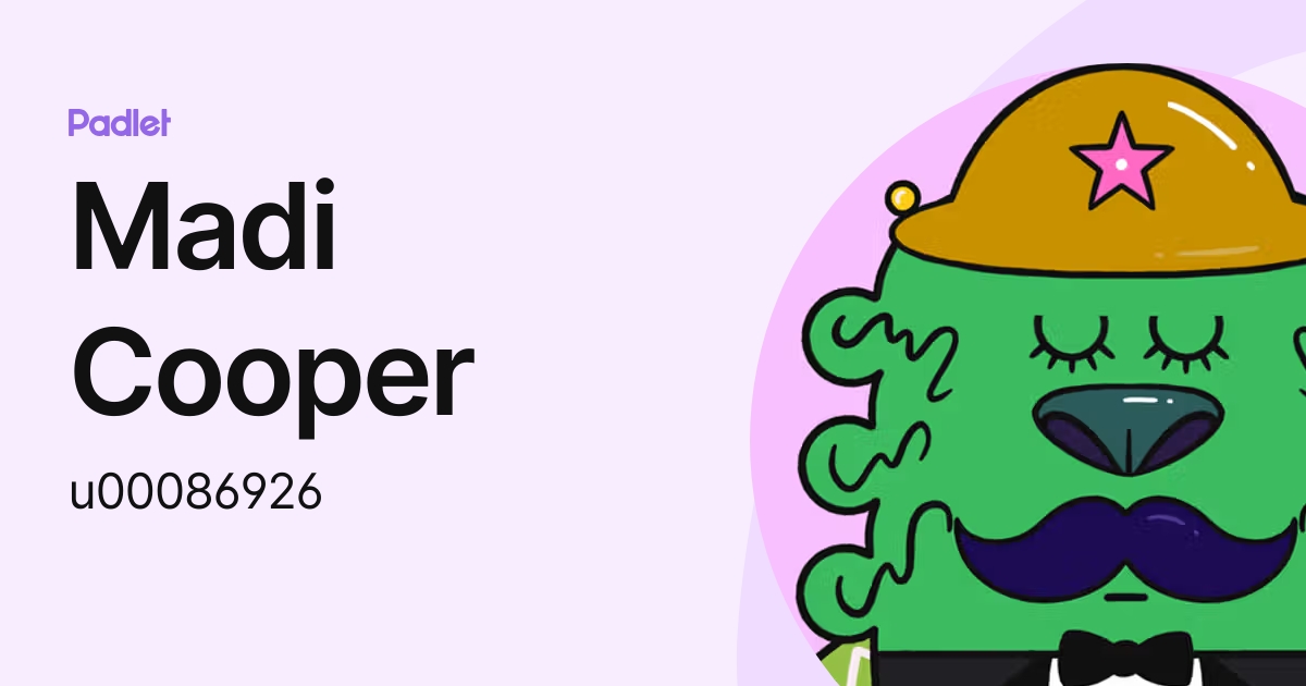 Madi Cooper (u00086926) profile | Padlet