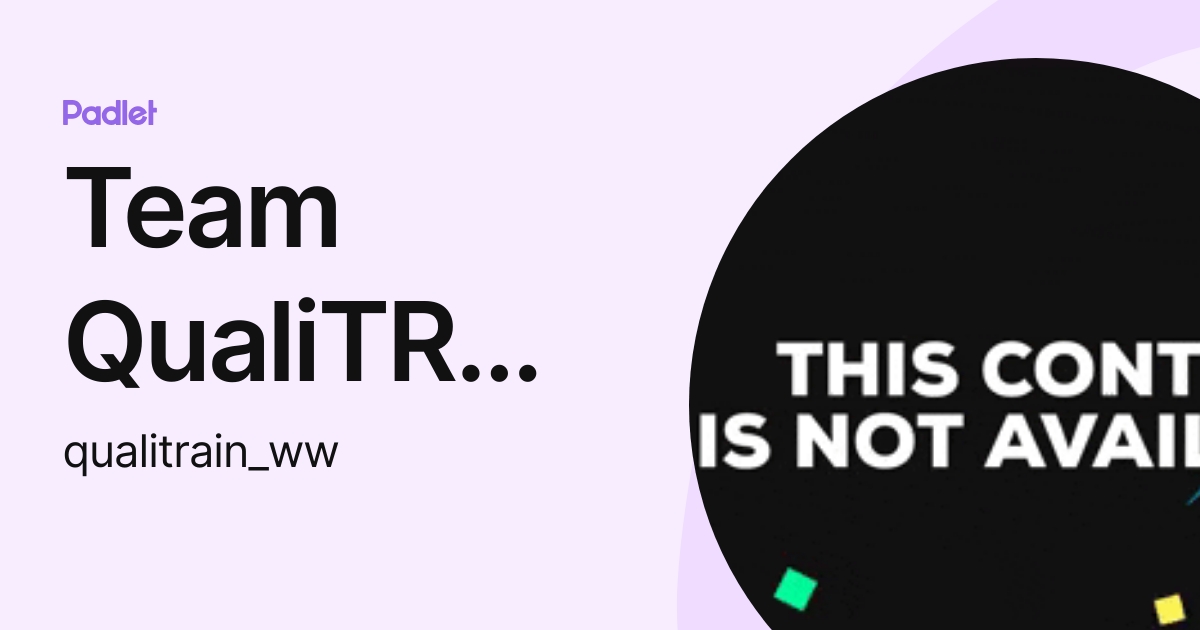 Team QualiTRAIN (qualitrain_ww) profile | Padlet
