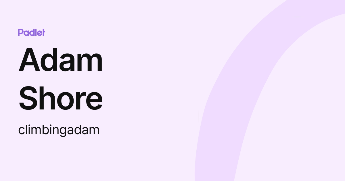 Adam Shore (climbingadam) profile | Padlet
