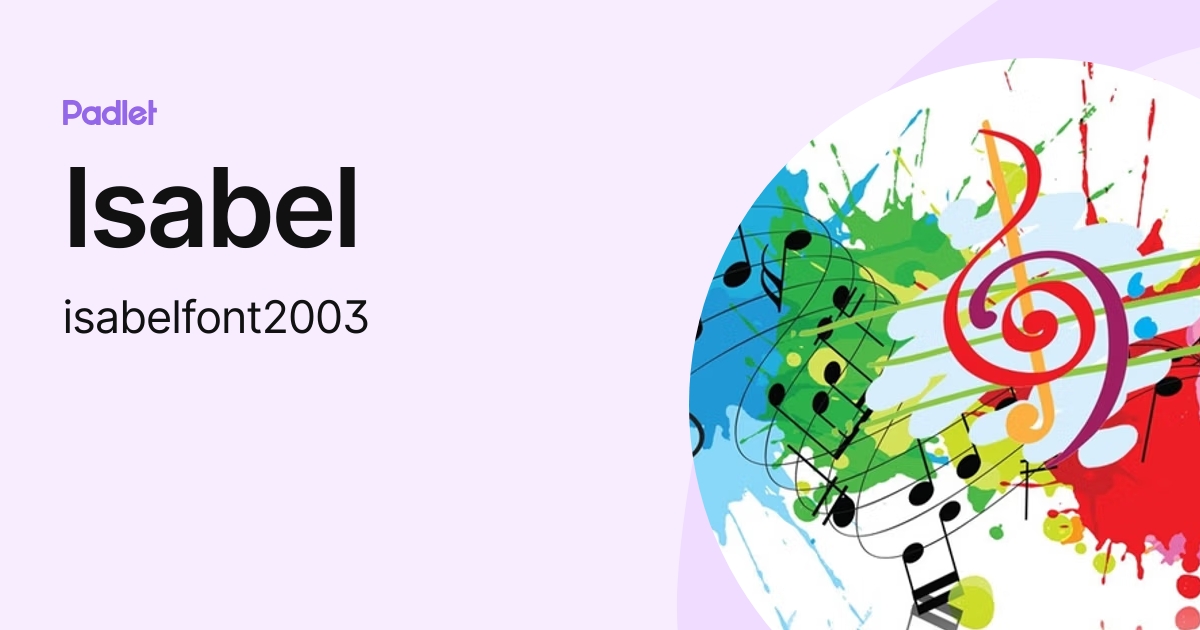 Isabel (isabelfont2003) profile | Padlet