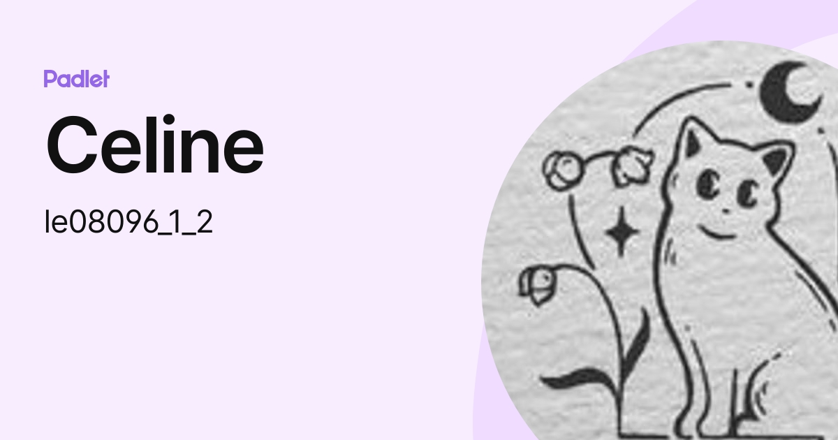 陳星霓Celine Chen (le08096) profile | Padlet