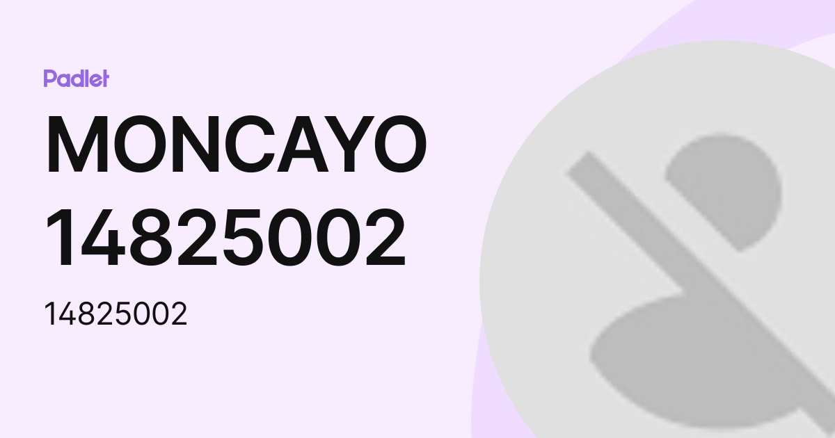 MONCAYO 14825002 (14825002) profile | Padlet