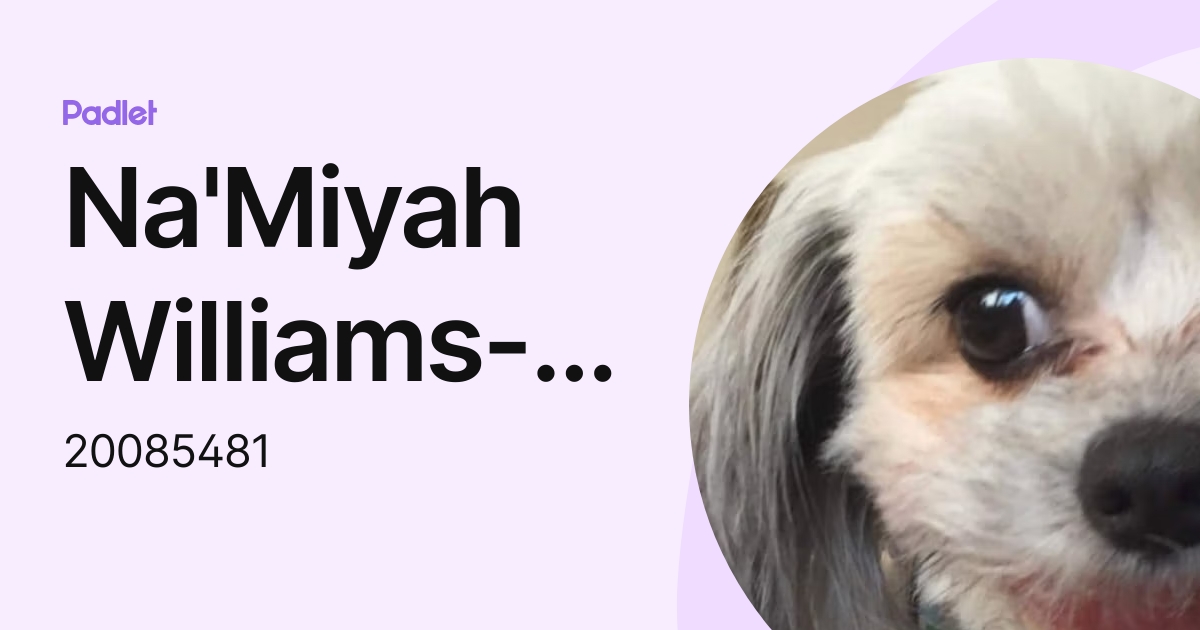 Na'Miyah Williams-Charles (20085481) profile | Padlet