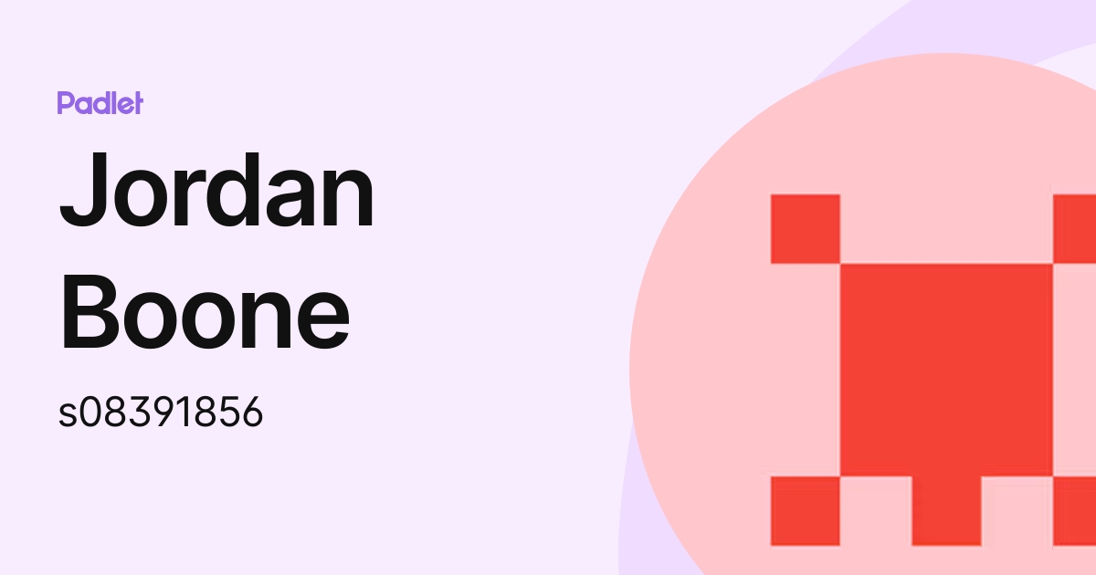 Jordan Boone (s08391856) profile | Padlet