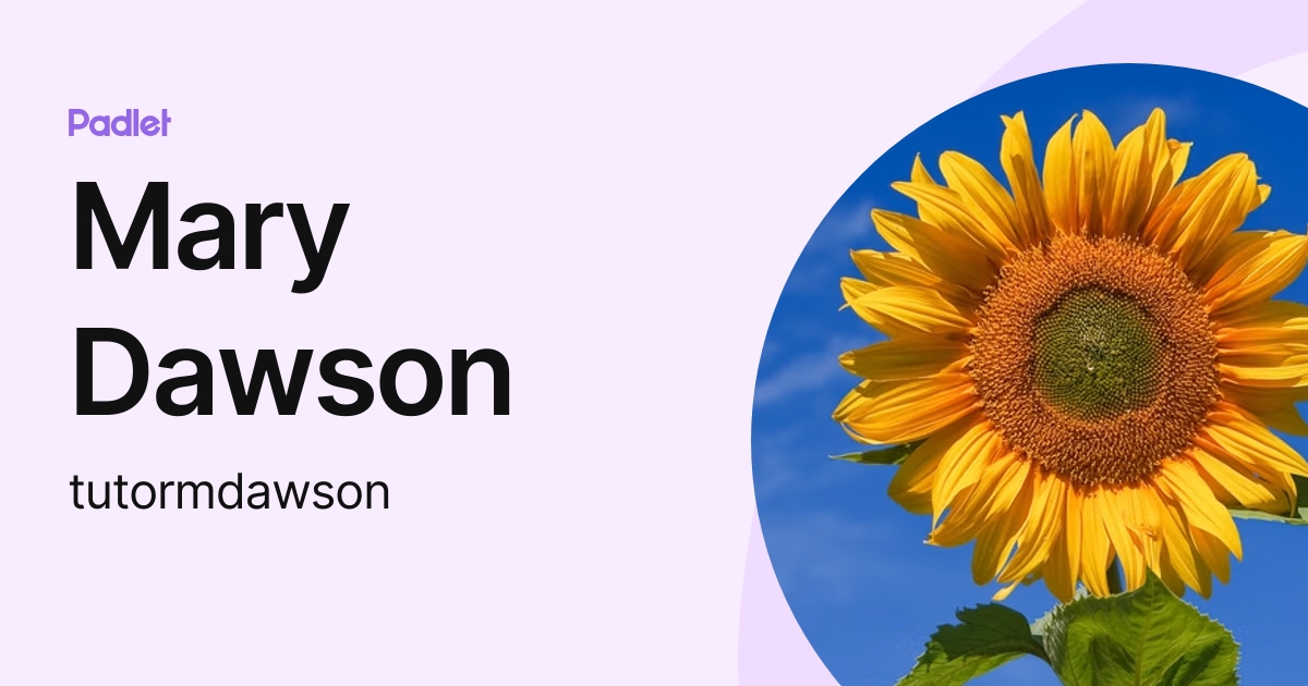Mary Dawson Tutormdawson Profile Padlet