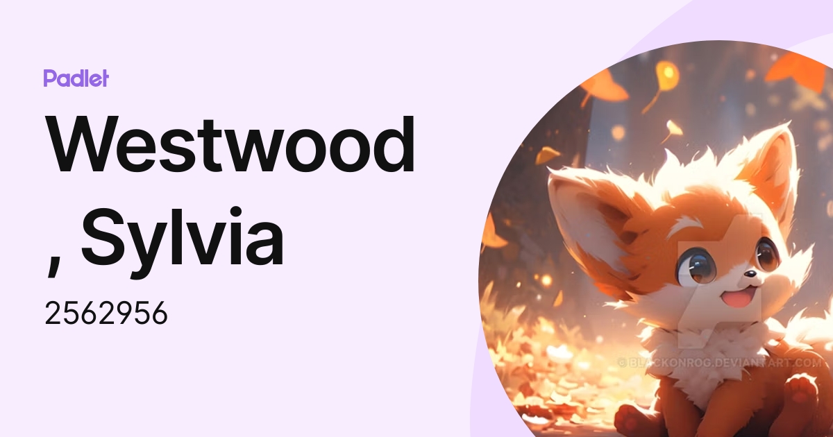 Westwood, Sylvia (2562956) profile | Padlet