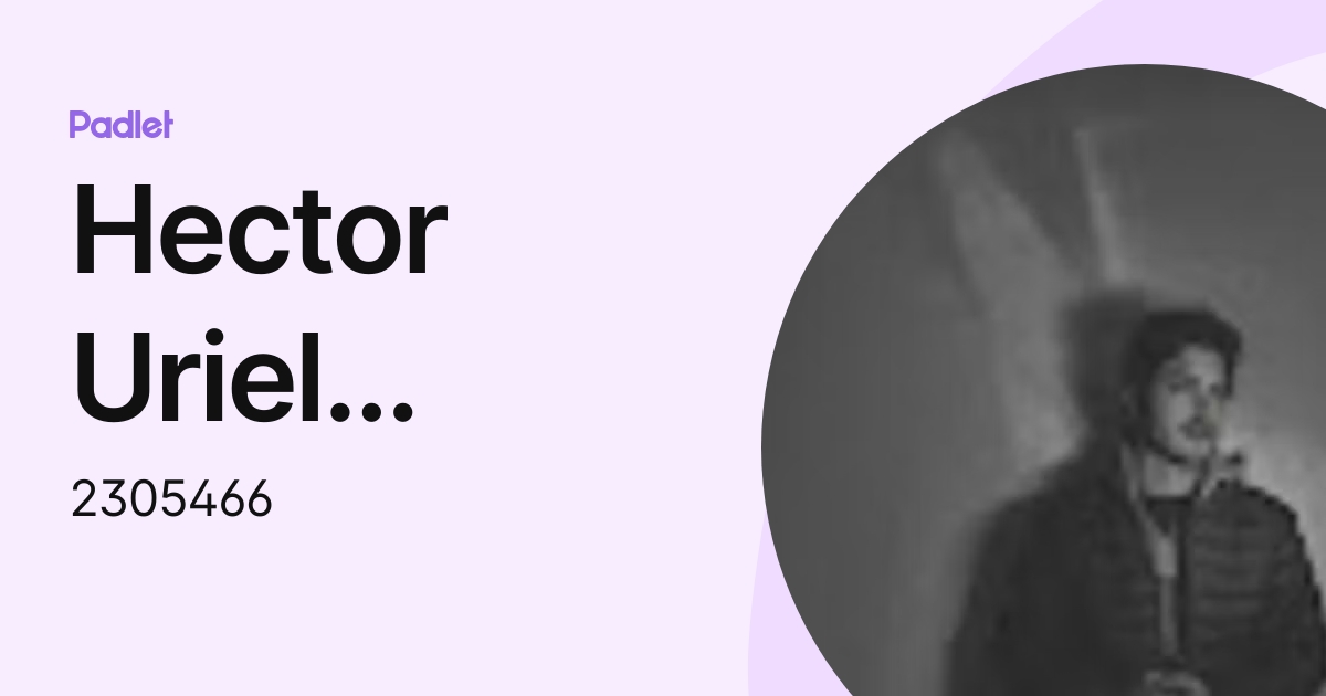 Hector Uriel Teodoro Morales (2305466) profile | Padlet