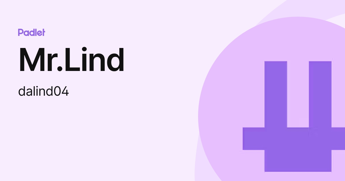 Mr.Lind (dalind04) profile | Padlet