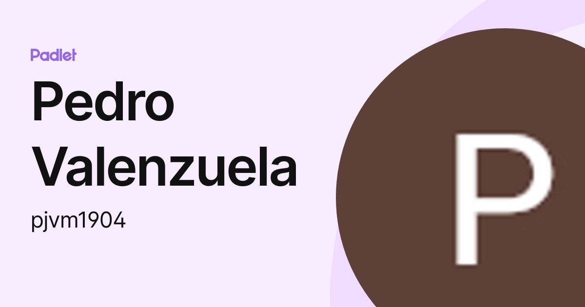 Pedro Valenzuela (pjvm1904) profile | Padlet